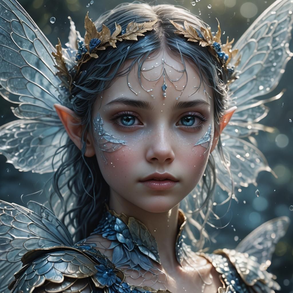 Water Fairy - Glowing Water Fairy in Intricate Armor