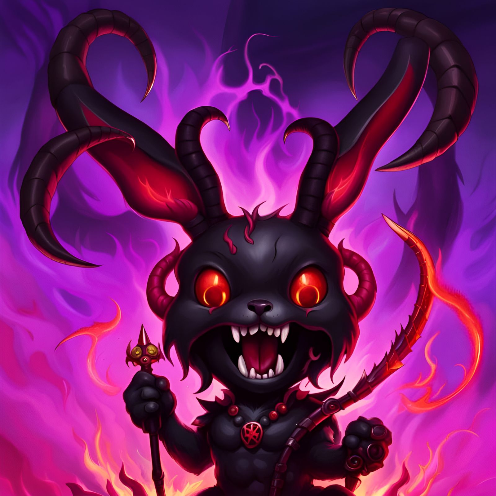 Le cute demon bunny of doom! - AI Generated Artwork - NightCafe Creator
