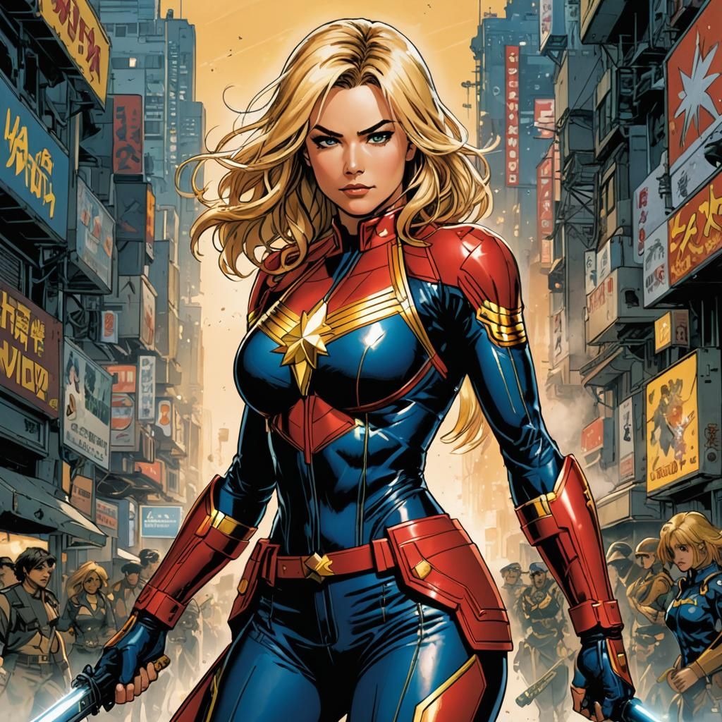 Captain Marvel (Masamune Shirow) - AI Generated Artwork - NightCafe Creator