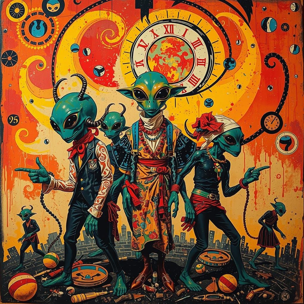 alien funk - Vibrant Afrofuturist Disco Party Scene