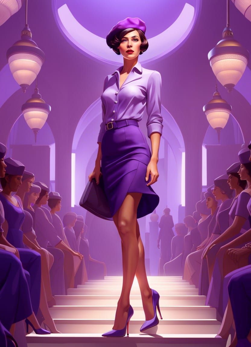 The purple catwalk queen - AI Generated Artwork - NightCafe Creator