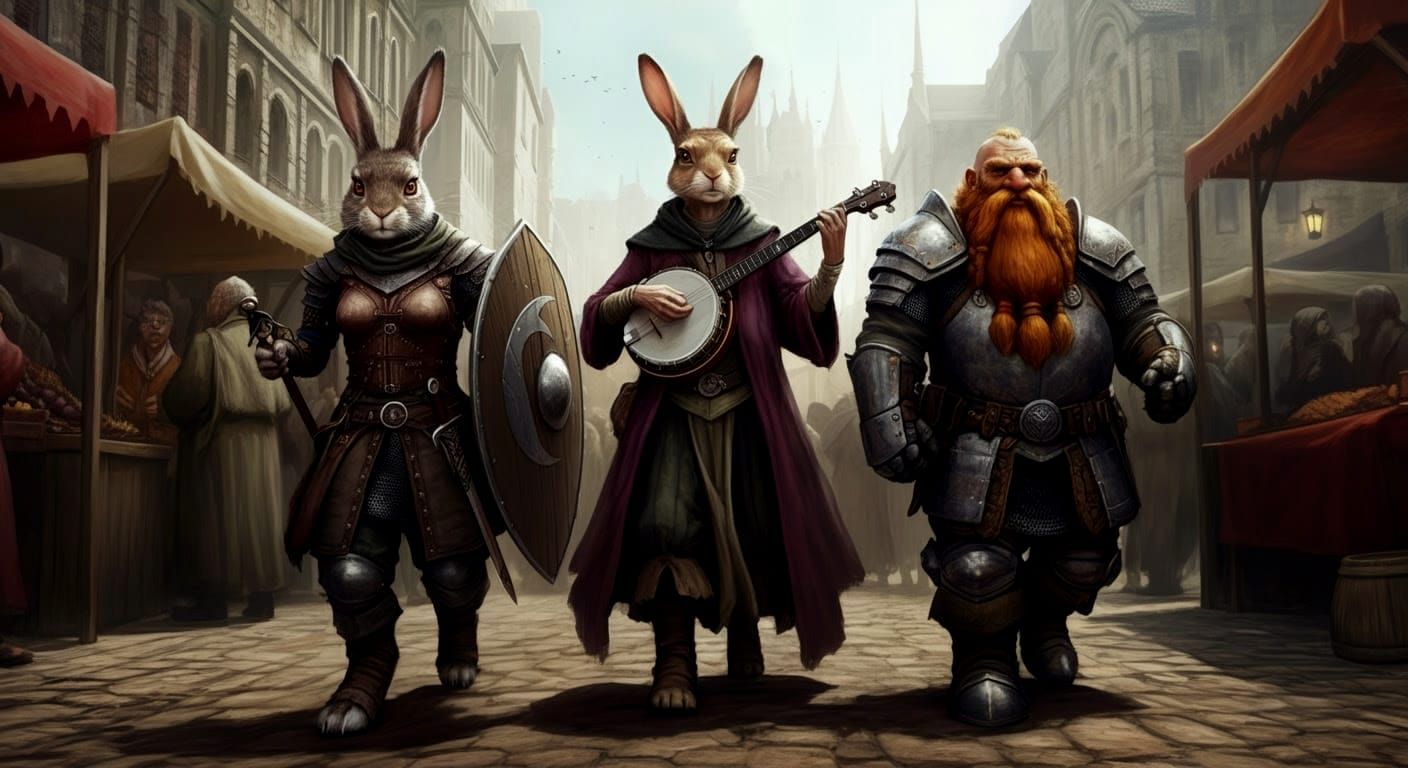 Beware of the Angry Bard Bunny - Warrior Rabbit and Fabled C...