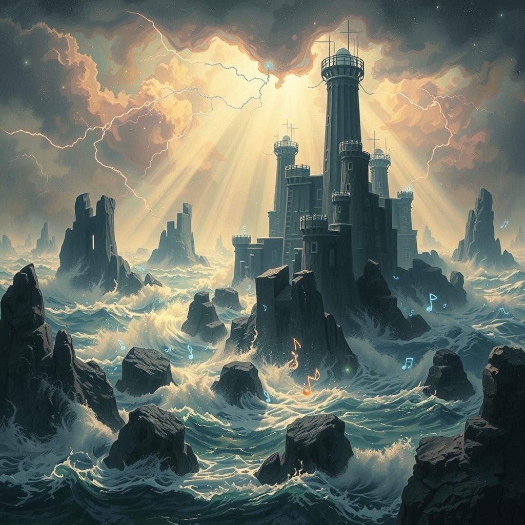 A mighty storm over the ocean - A mighty storm over the ocea...