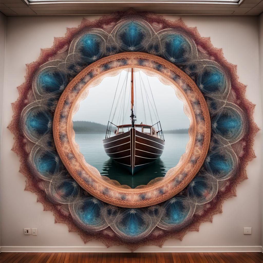 Distorted Unbalanced Reality of a Boat inside an Ethereal Mandala - AI ...