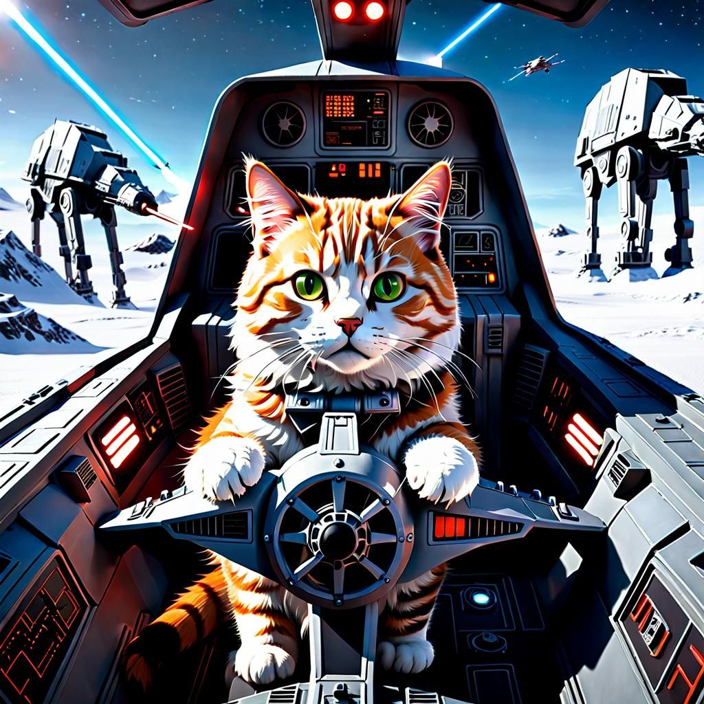 Cat in Empire Strikes Back - Best Snowspeeder pilot - AI Generated ...