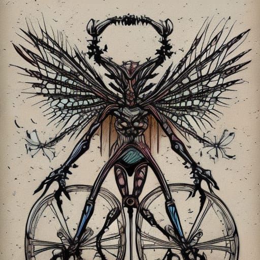 insectoid lady merged with a bicycle - AI Generated Artwork - NightCafe ...