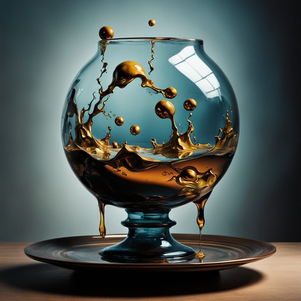 Uncanny Drink - Distorted Still Life in Uncanny Surrealist S...