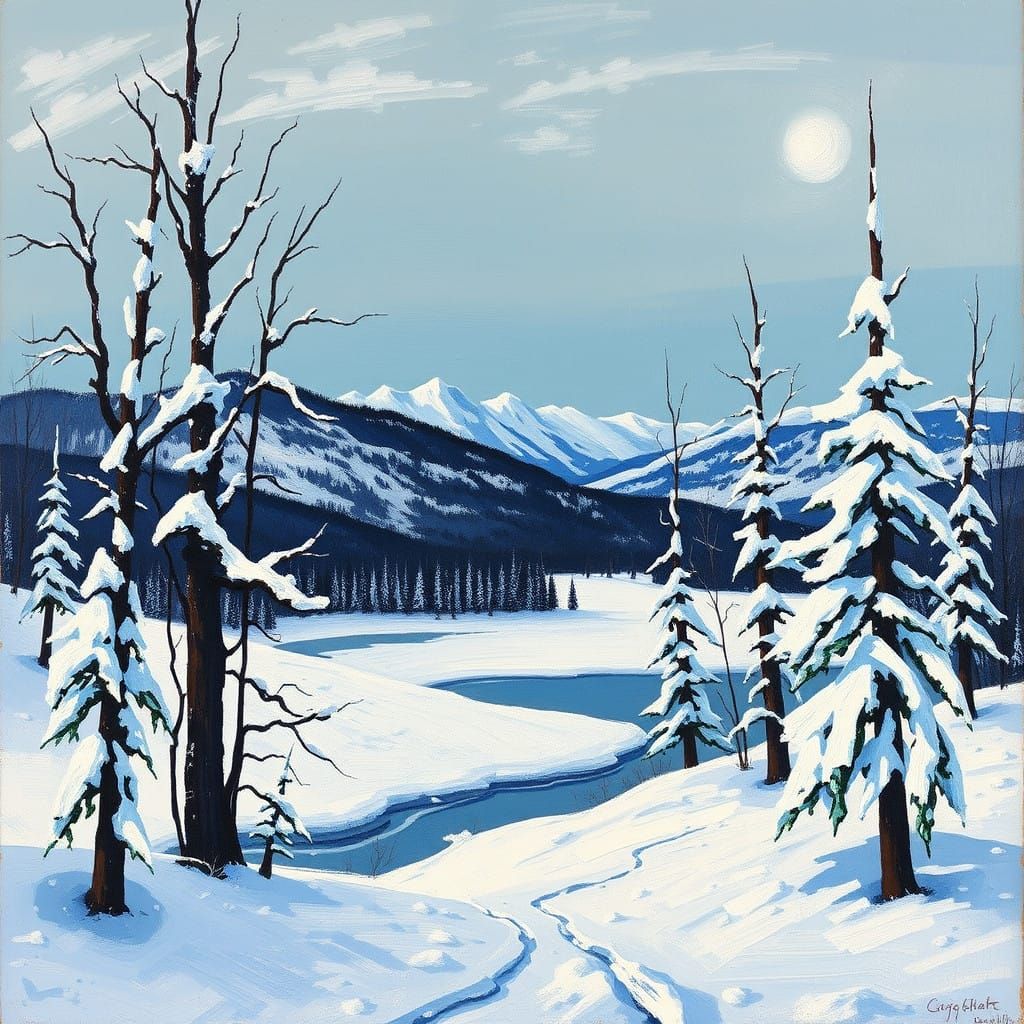 "Winter" - Winter in Vibrant Abstract Expressionist Style