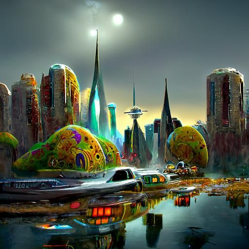 City on an Alien Planet - AI Generated Artwork - NightCafe Creator
