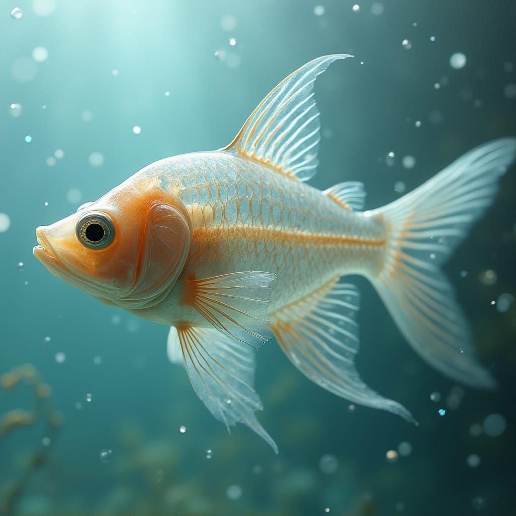 Hyper-Realistic Transparent Fish in Water - AI Art