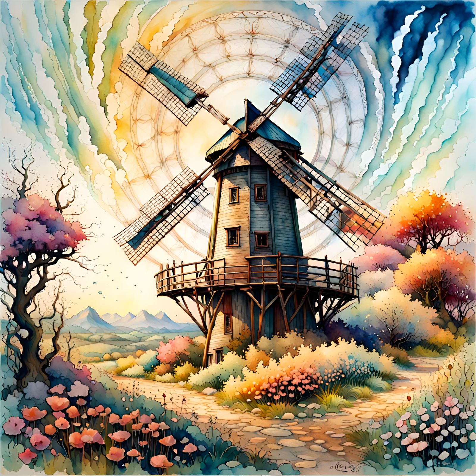 Windmill - AI Generated Artwork - NightCafe Creator