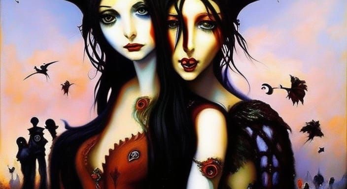 "Breathe (In The Air)" epic masterpiece by Tim Burton Gerald Brom Leonid Afremov - AI Generated ...