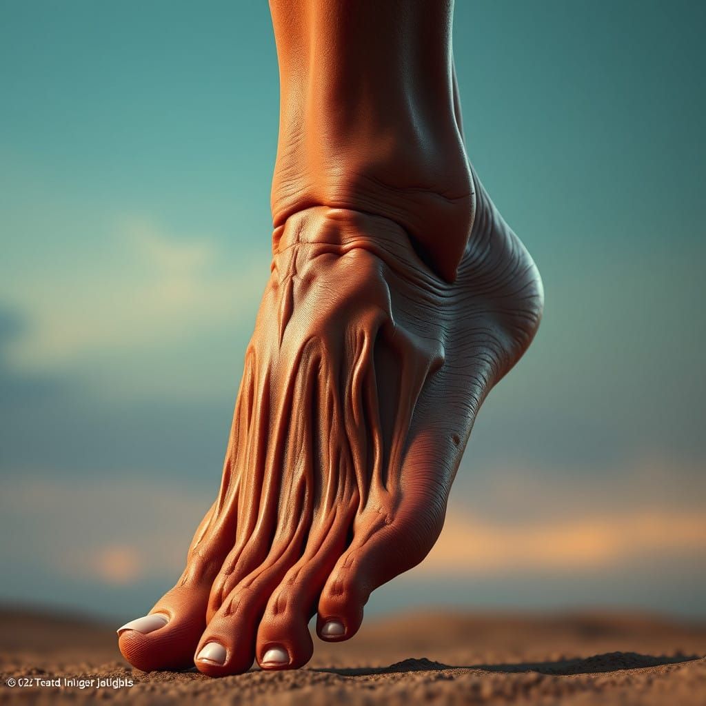 Human Foot in Earthy Brown, Intricately Detailed A... - AI Art