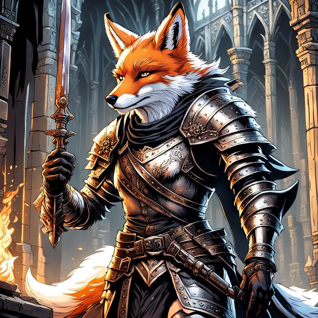 Black Knight Fox - AI Generated Artwork - NightCafe Creator