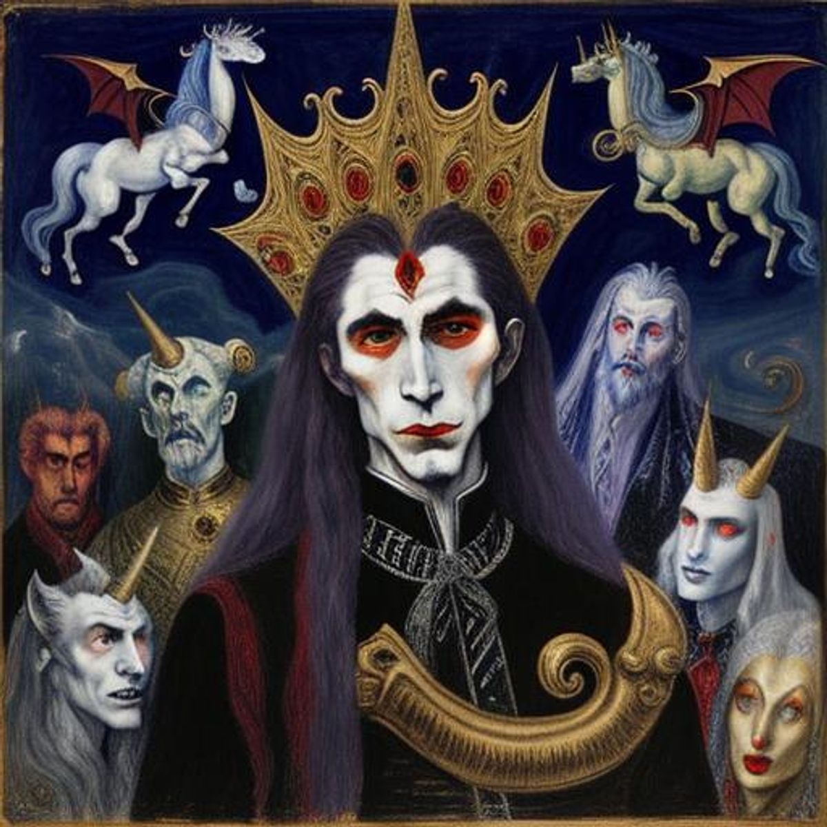 Vampire unicorn with Medusa's hair Mythical vampire realms by James ...