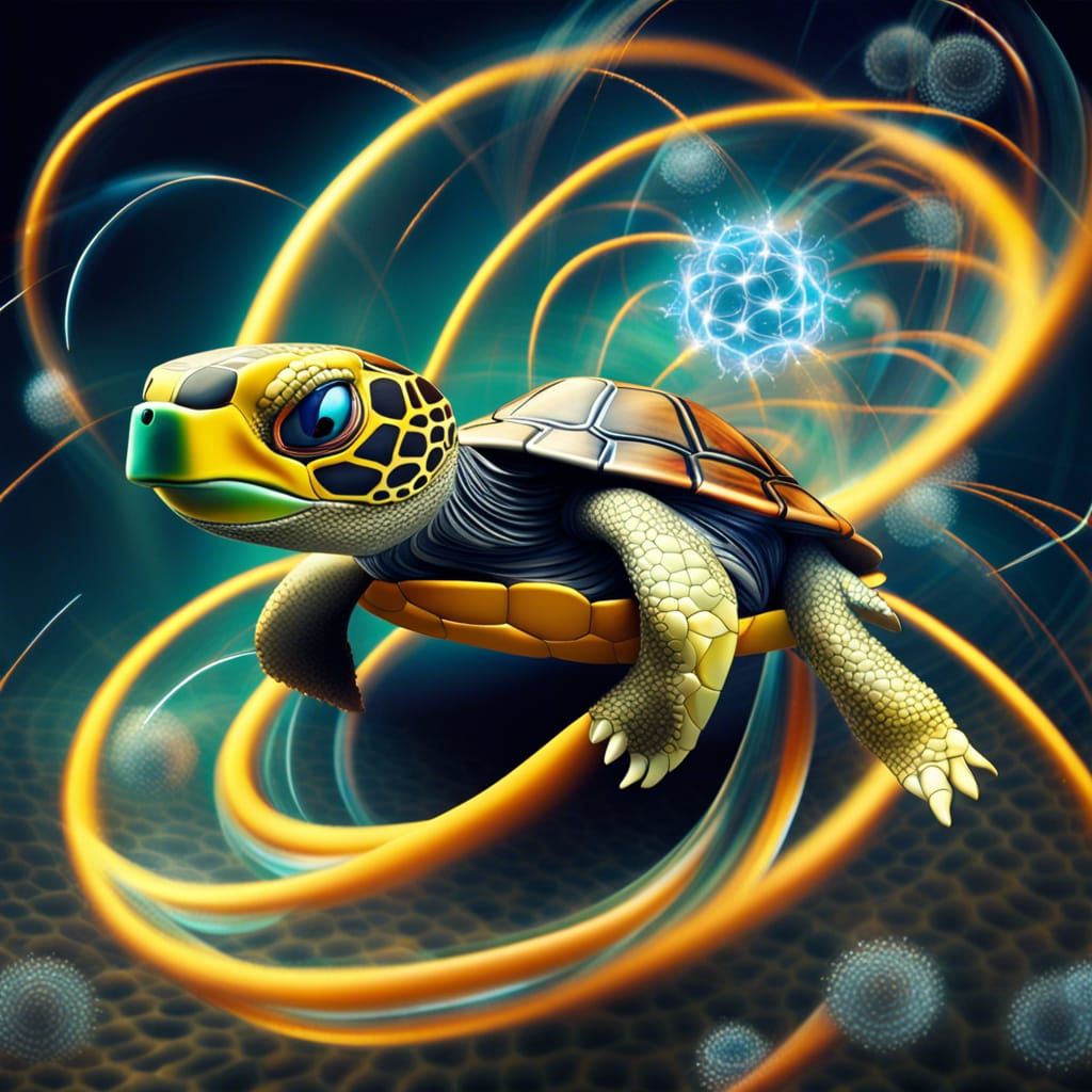 Super sonic fast electrons spiraling the vortex with turtles - AI ...