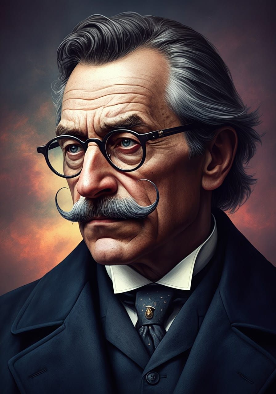 The Taxman - aged face man looking with stylish mustache