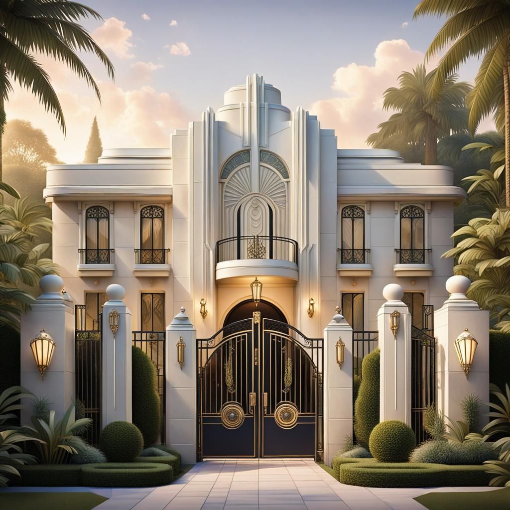 Art Deco Mansion - AI Generated Artwork - NightCafe Creator