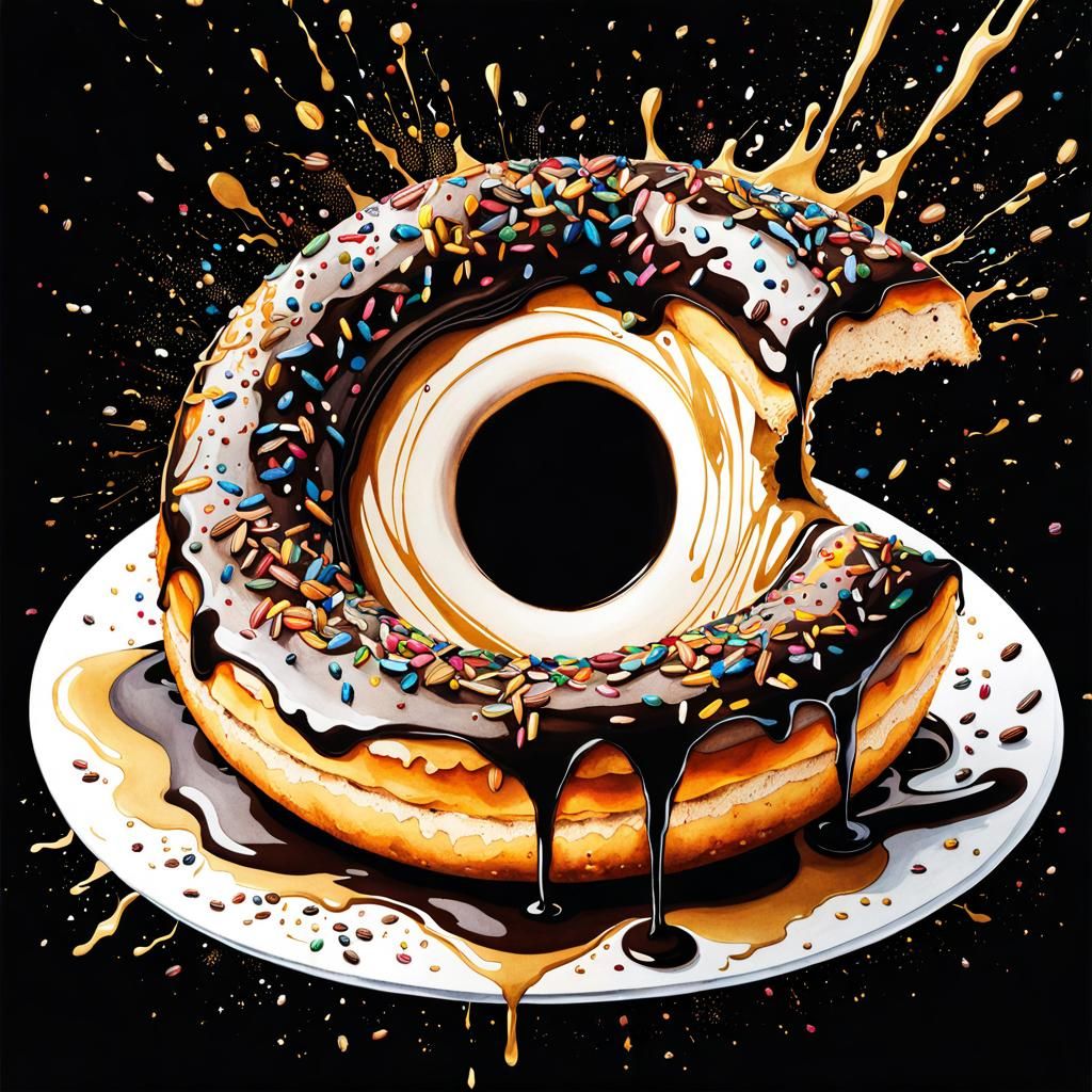 Coffee in a Donut - AI Generated Artwork - NightCafe Creator