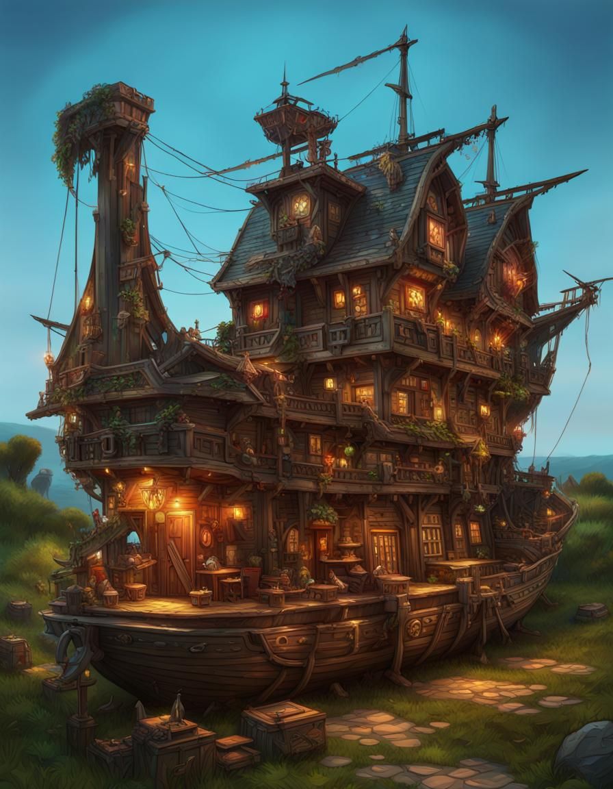 Pirate House, v2 - AI Generated Artwork - NightCafe Creator