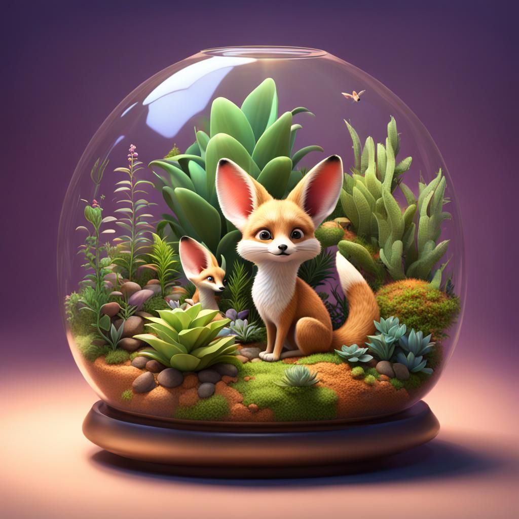 fennec fox terrarium - AI Generated Artwork - NightCafe Creator
