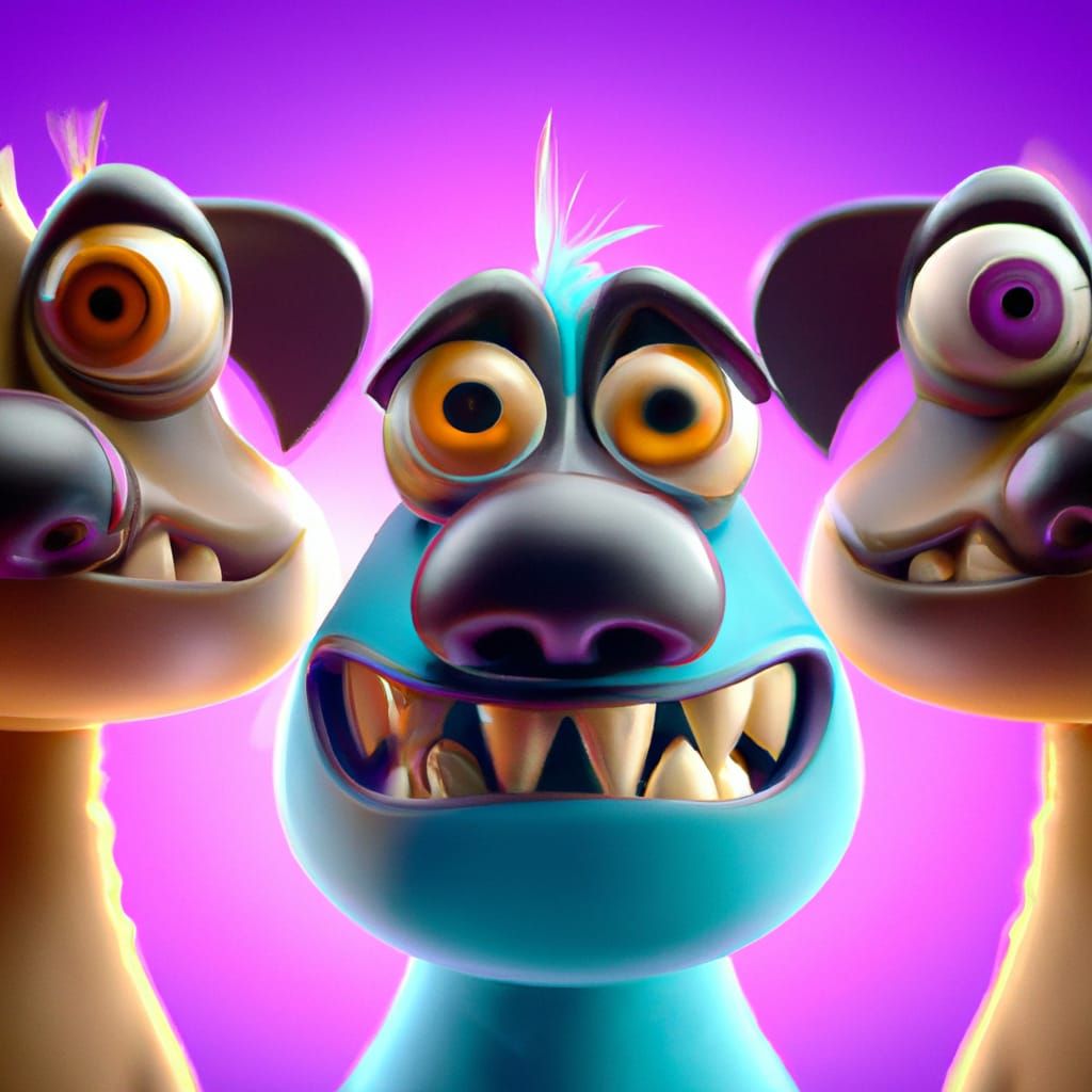 Funny crazy Cerberus, the monstrous watchdog of the underworld, Pixar ...