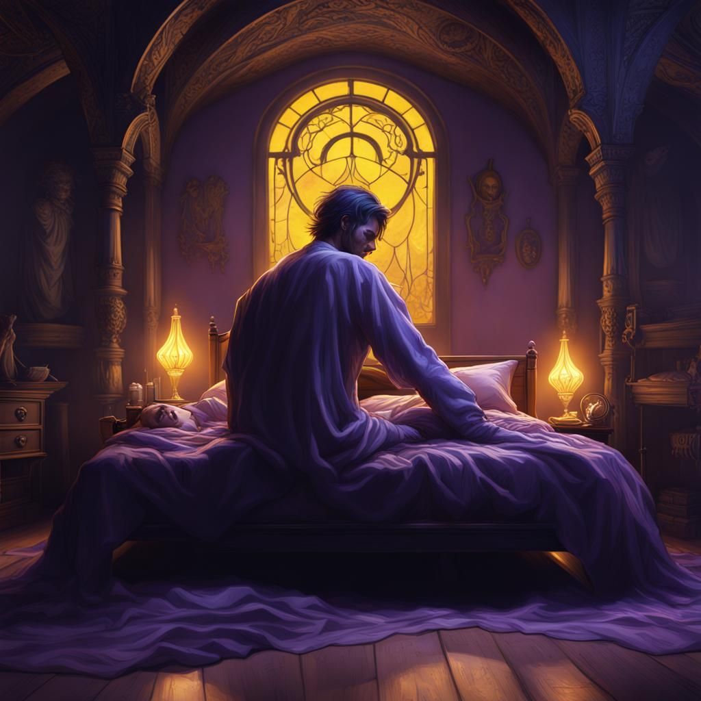 Sleep Paralysis in Dark Fantasy Style - AI Art