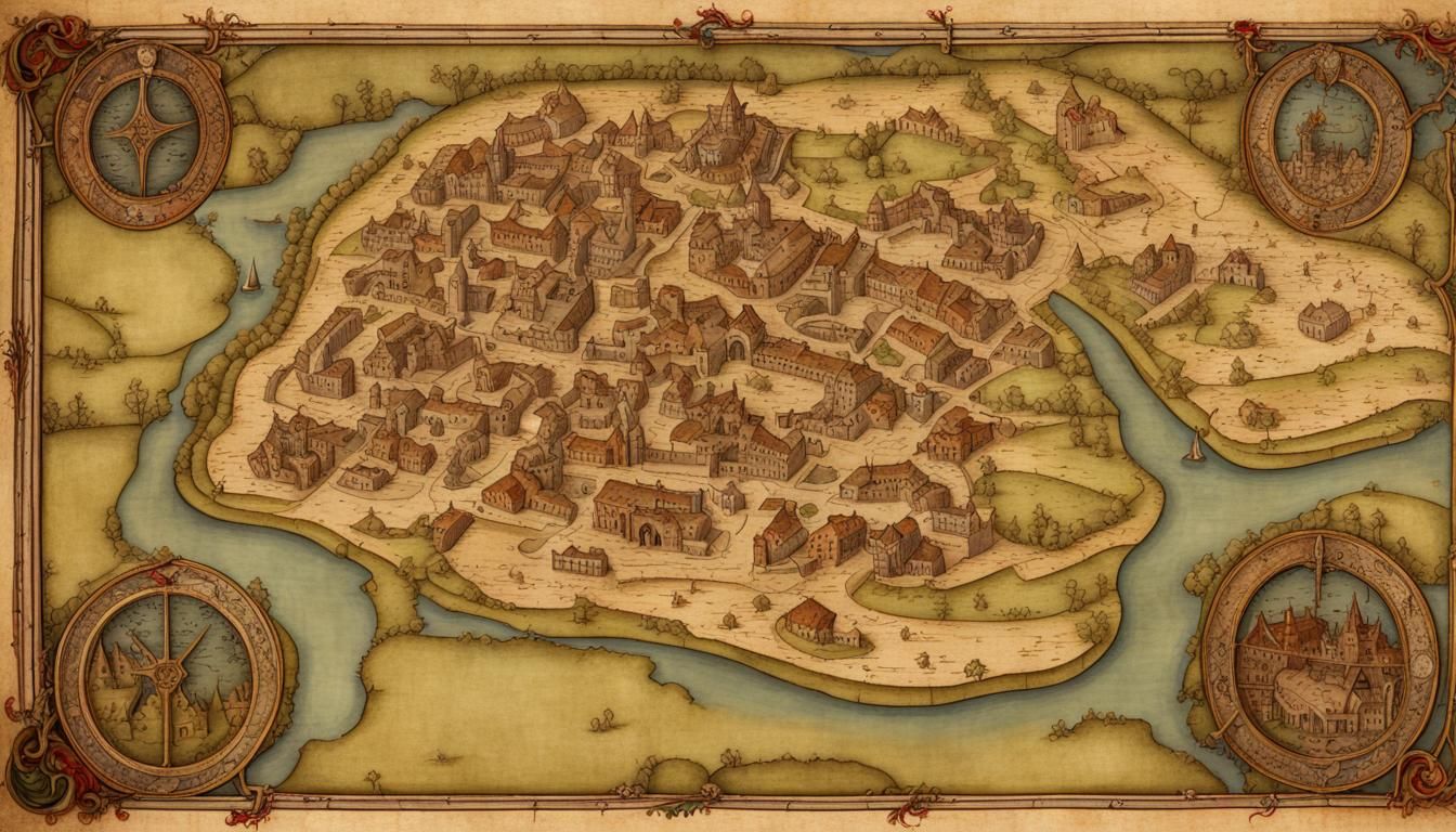 Medieval map - AI Generated Artwork - NightCafe Creator