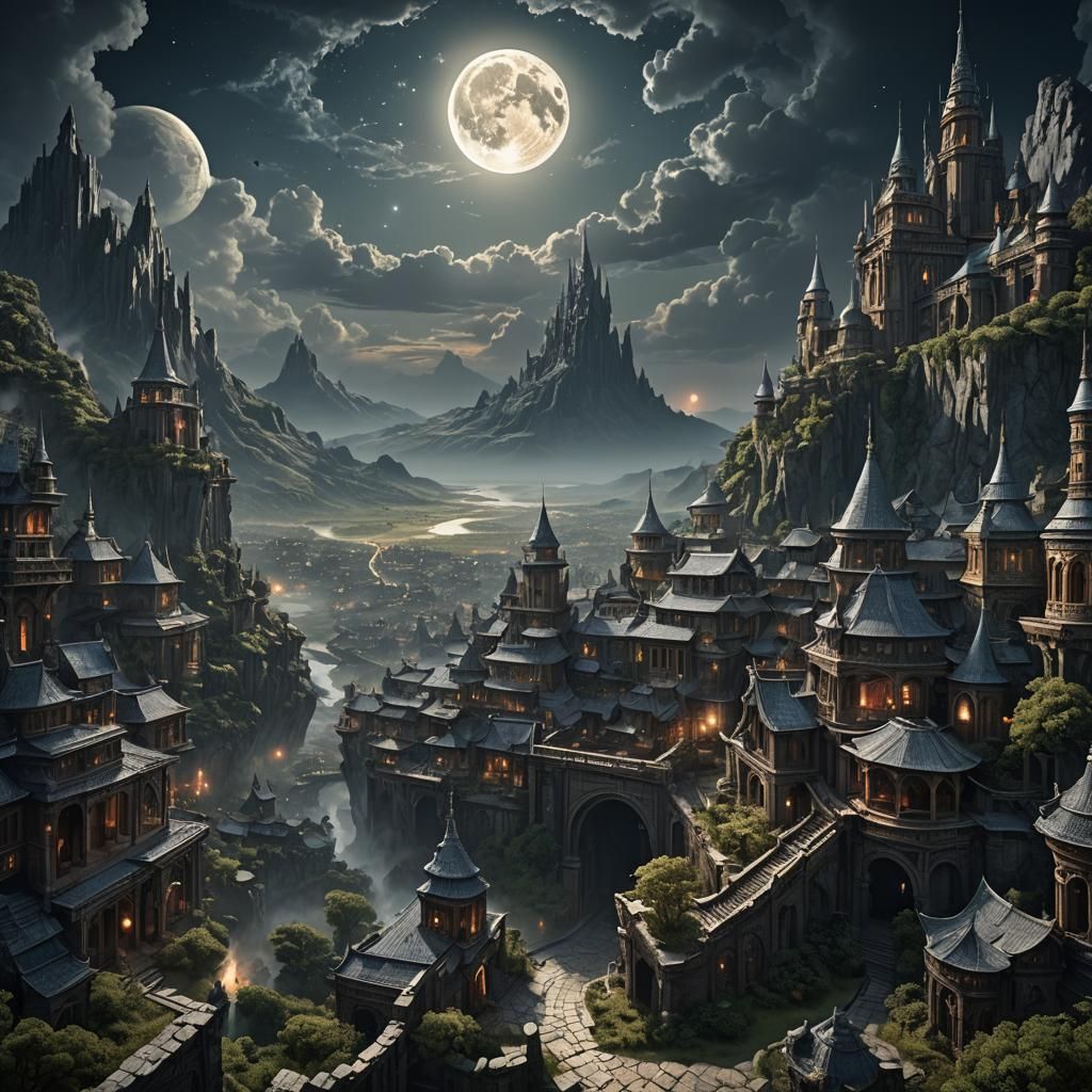 moon shadow fantasy art - AI Generated Artwork - NightCafe Creator