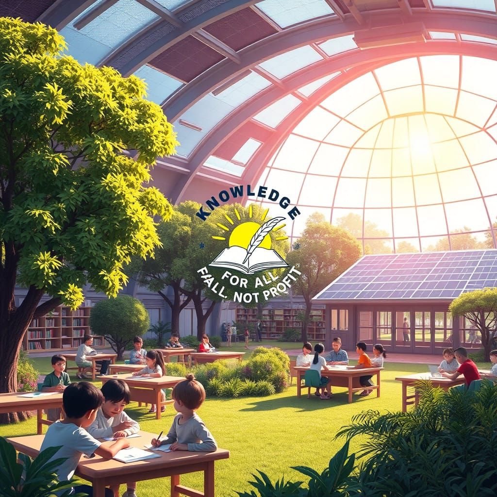 Inspiring Futuristic School Under Glass Dome with ... - AI Art