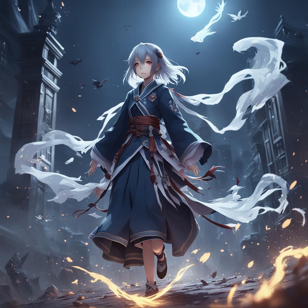 Chasing ghosts By artist "anime", 3d anime art, inspired by WLOP ...