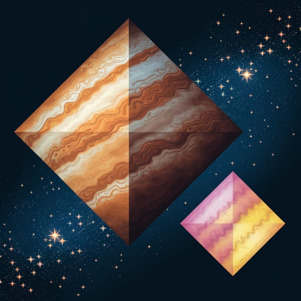 Square Planets in Vibrant Digital Art - AI Art