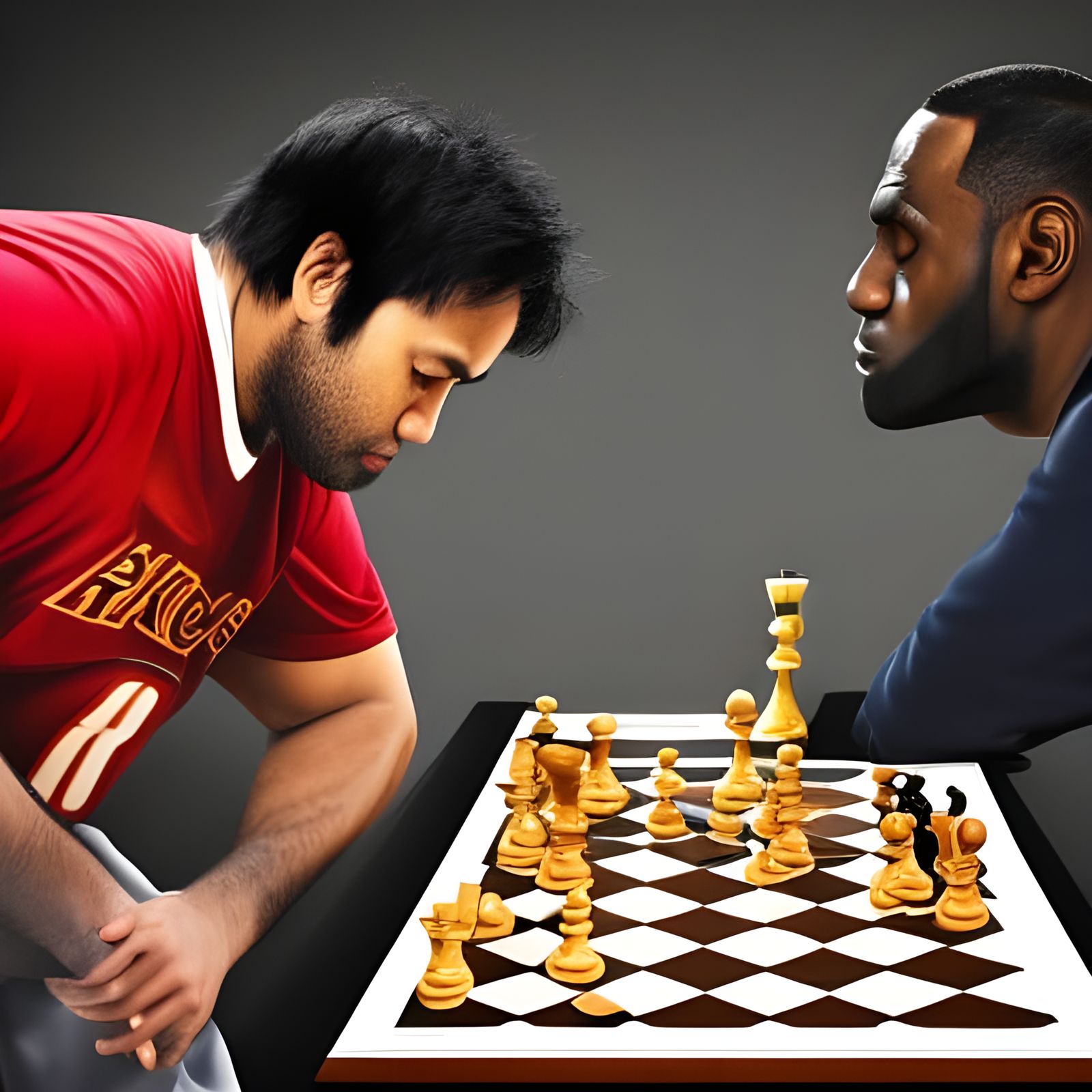 hikaru Nakamura vs lebron james in a game of chess - AI Generated ...