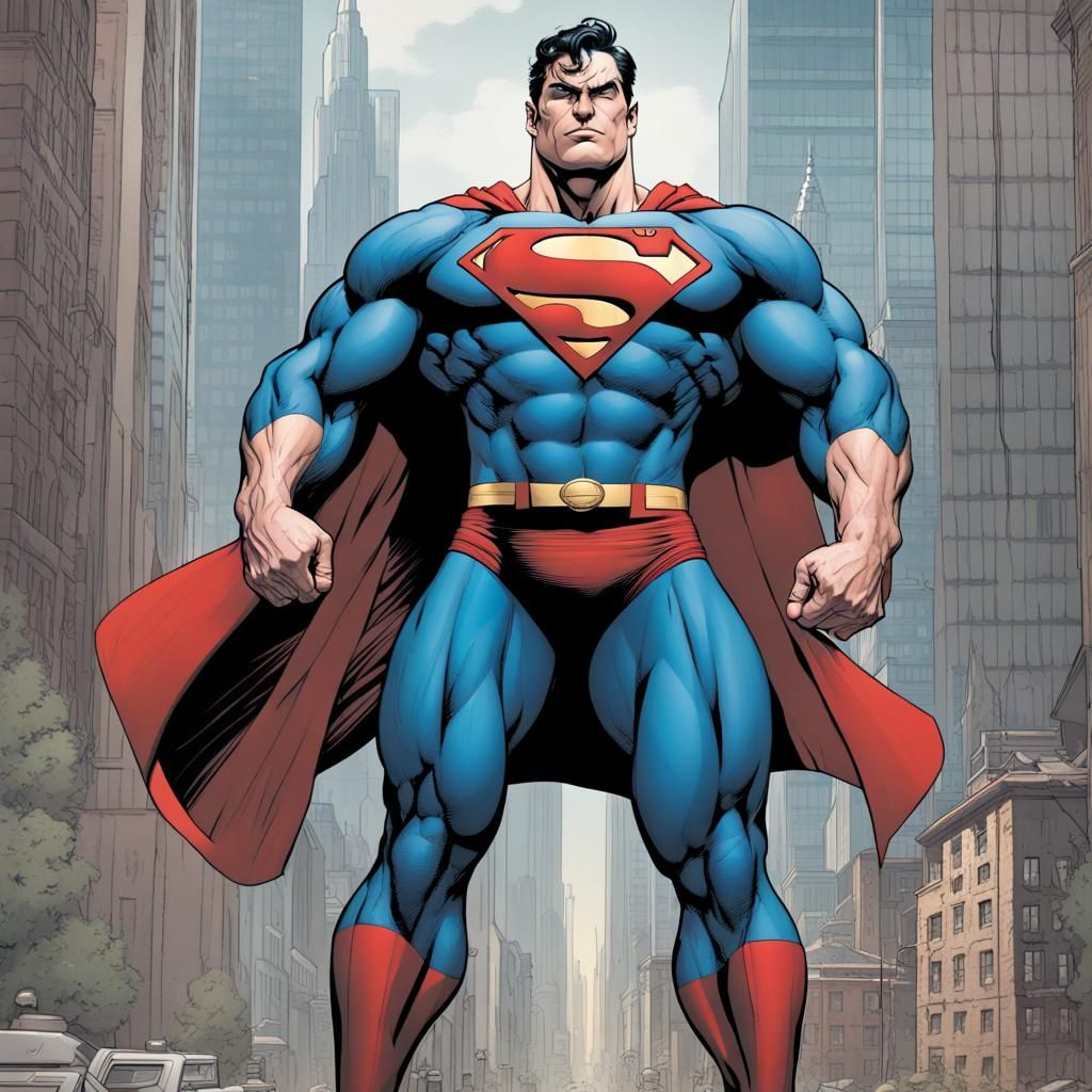 Enormous and buff Superman - AI Generated Artwork - NightCafe Creator