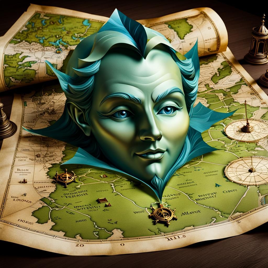 Peter Pan Map - AI Generated Artwork - NightCafe Creator