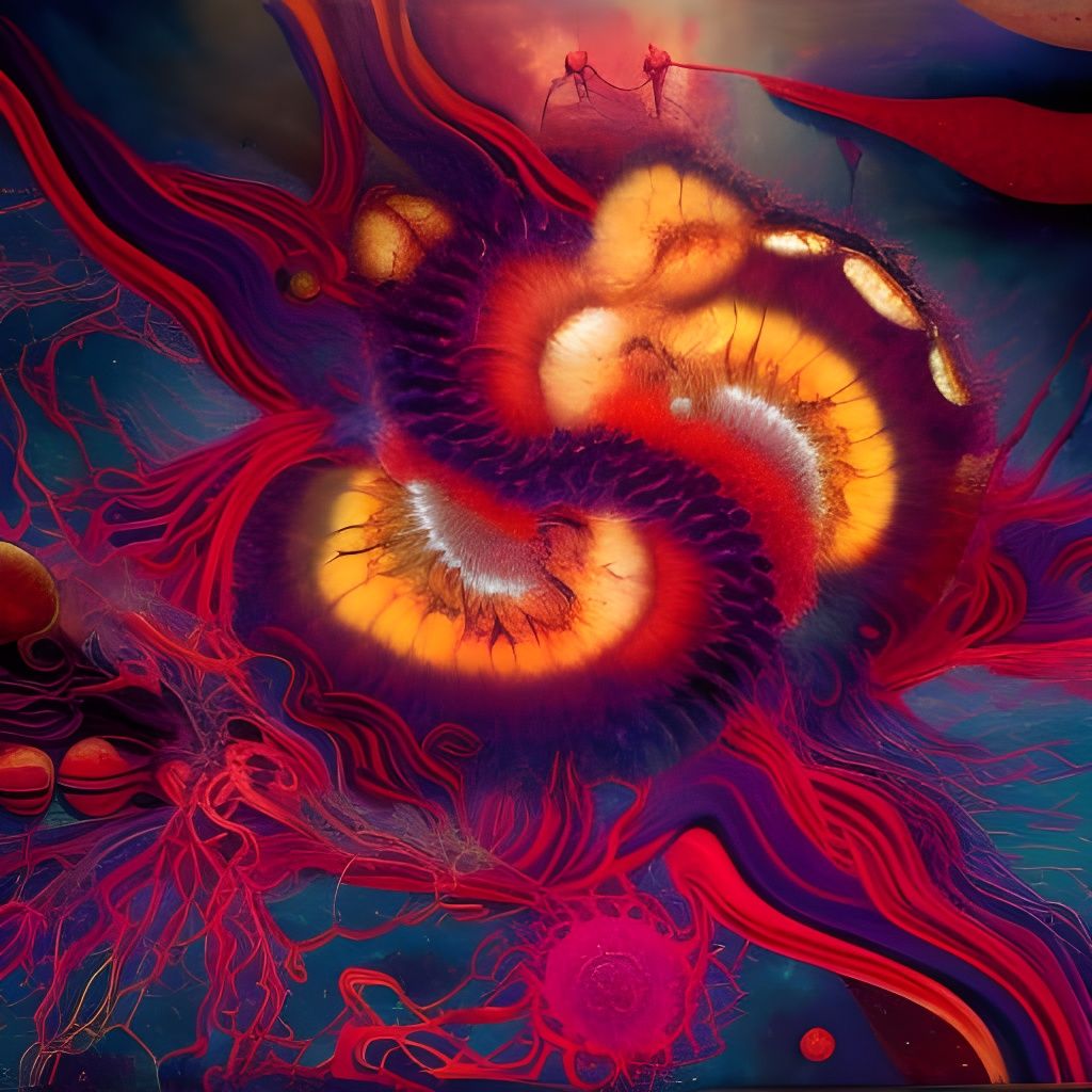 Hypercomplex unique untouched beautiful flower, explosion of unearthly ...