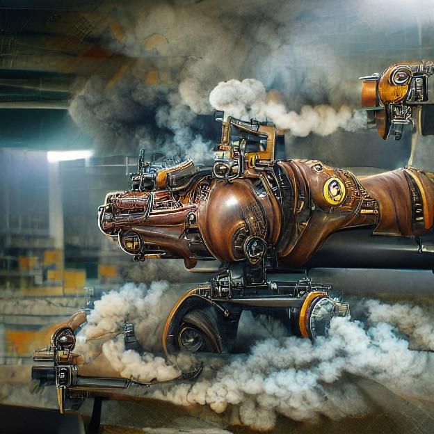 Steampunk Railgun : r/nightcafe