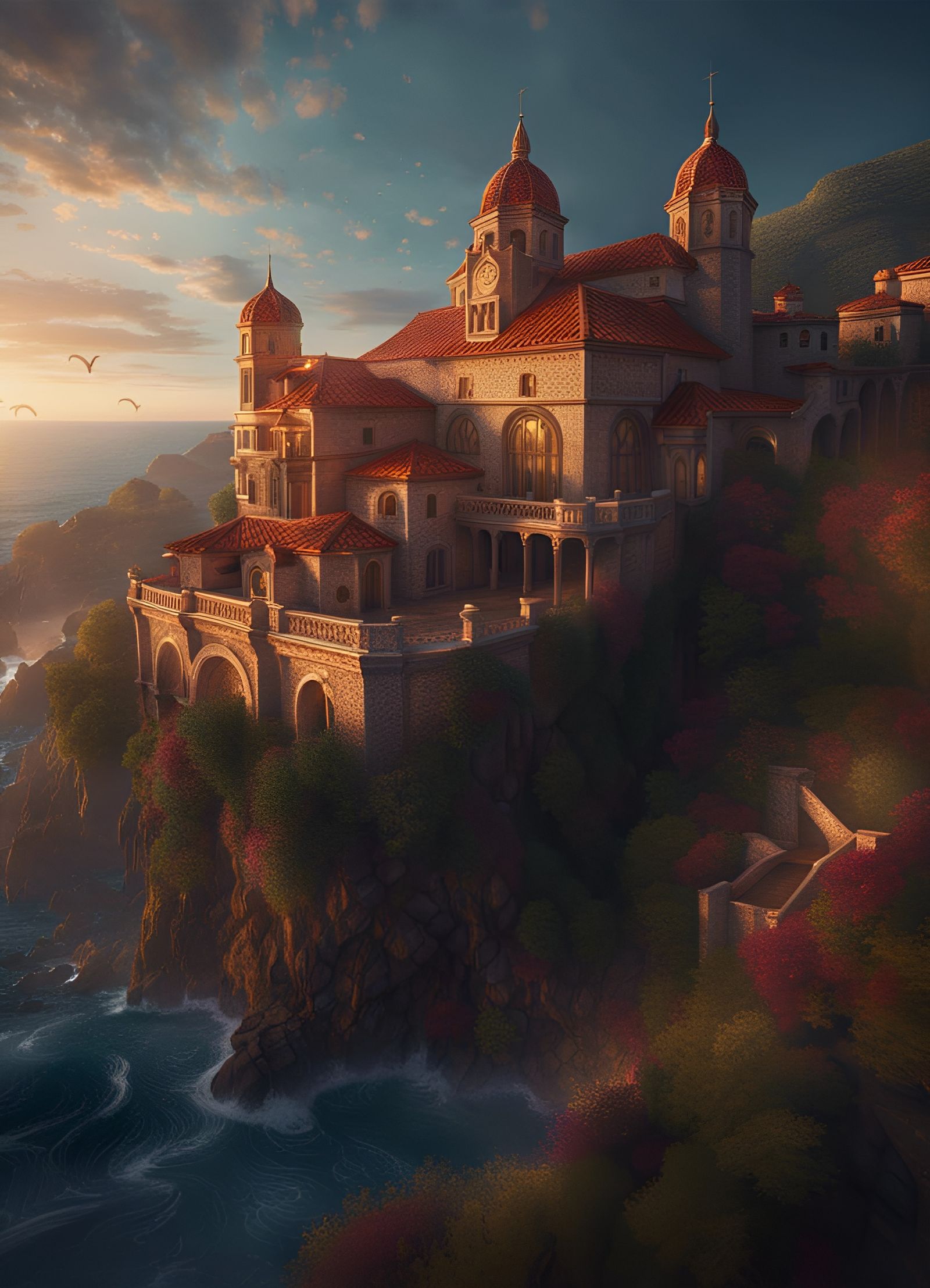 Seaside Castle - AI Generated Artwork - NightCafe Creator