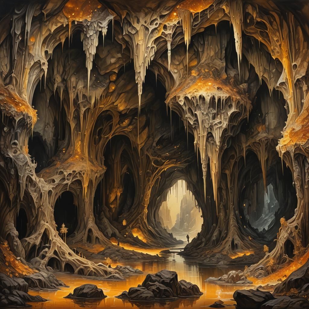 Amber Caves - AI Generated Artwork - NightCafe Creator
