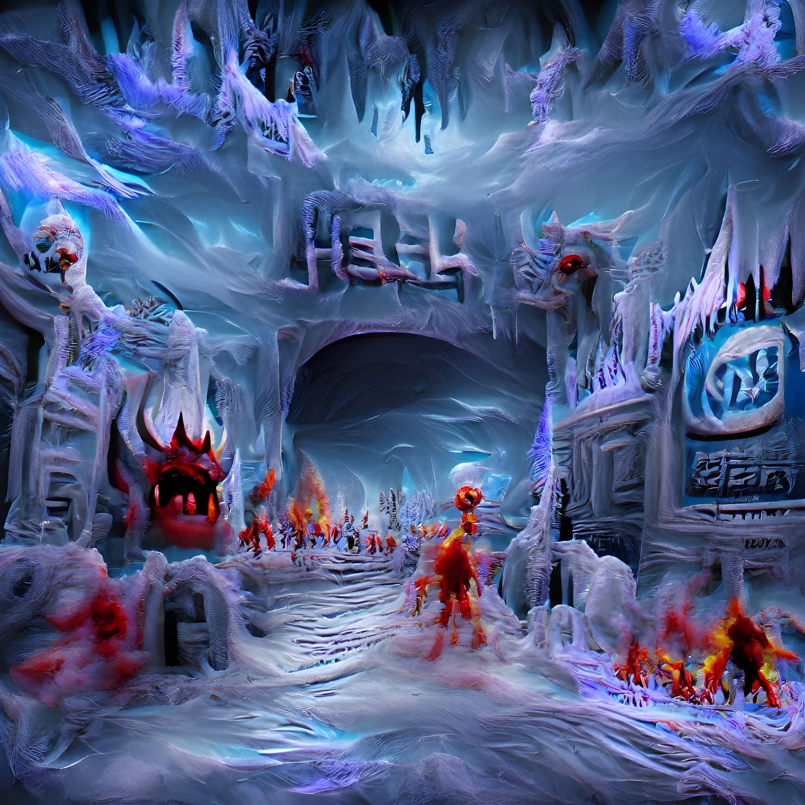 Frozen Hell 8K 3D - AI Generated Artwork - NightCafe Creator