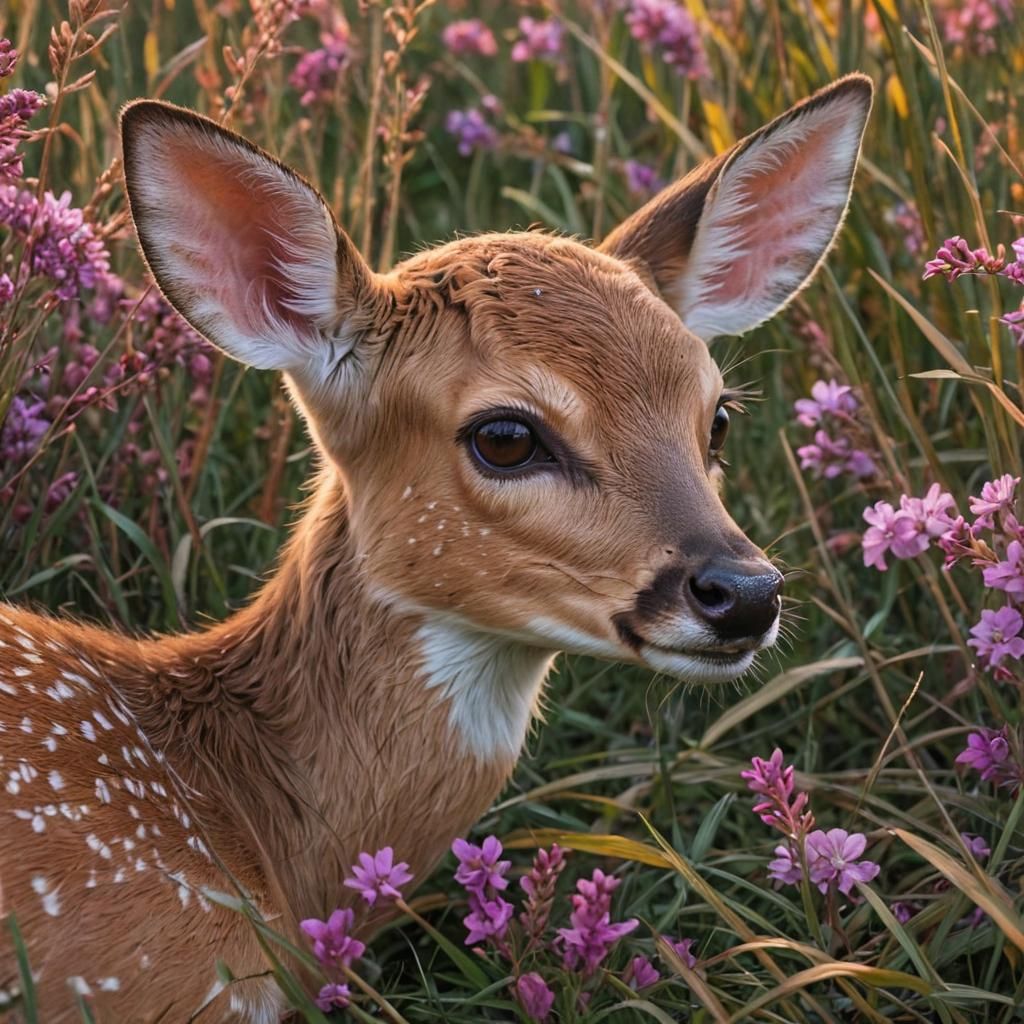 Fawn in a deep gaze........ i wonder what she's seen? - AI Generated ...