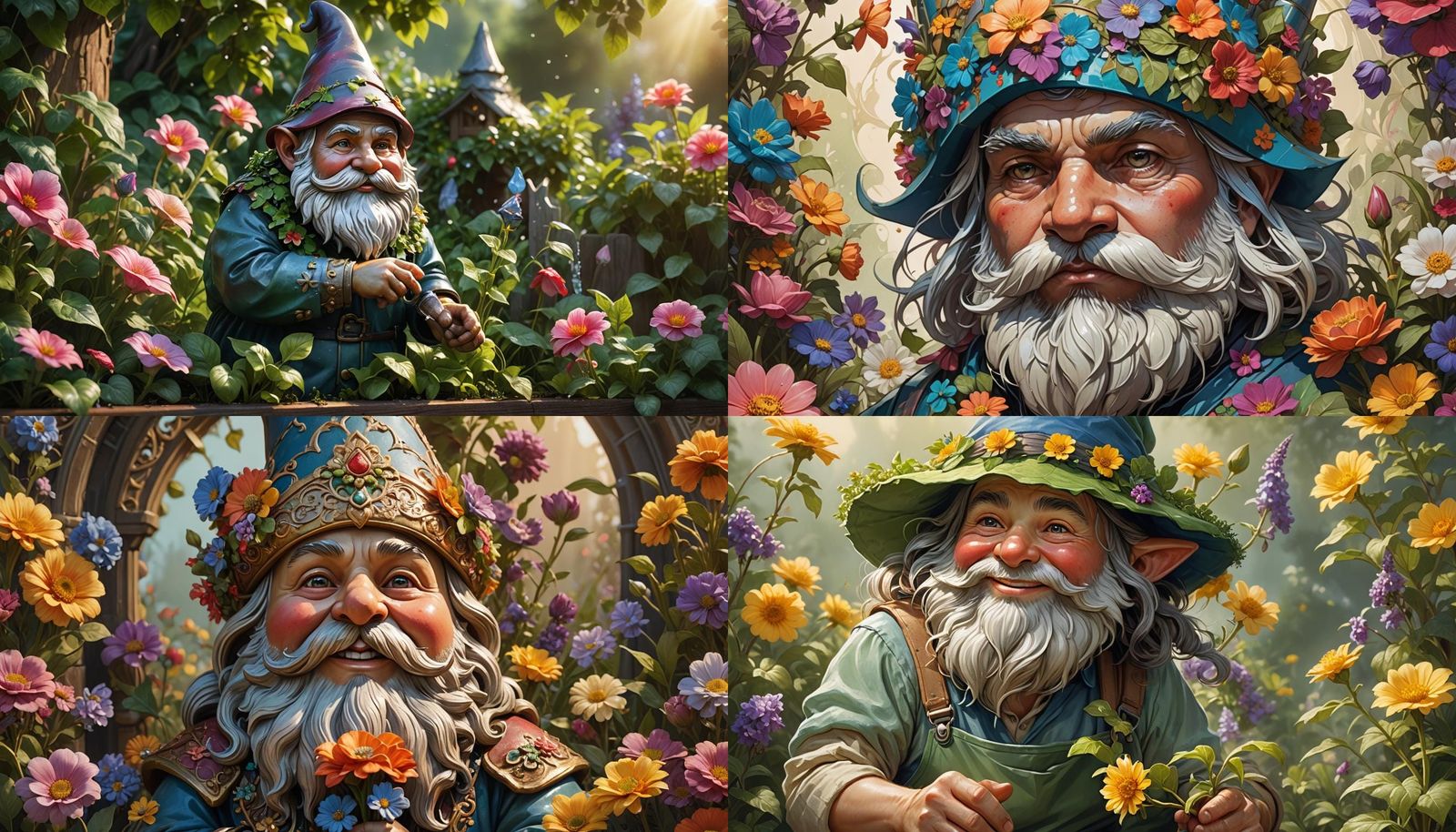 Garden Gnome in Triadic Color Concept Art - AI Art