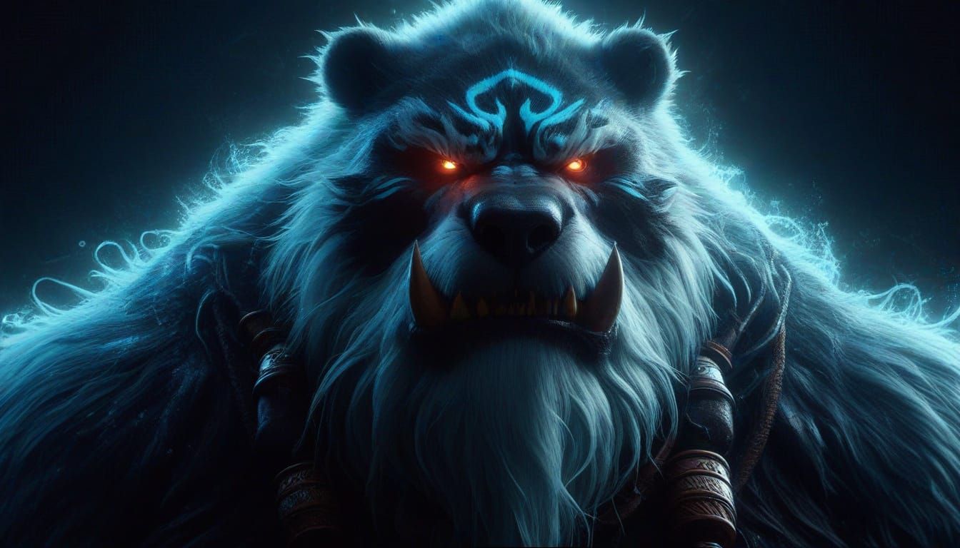 Ominous Bear Elemental Casts Hydro Essence - AI Art