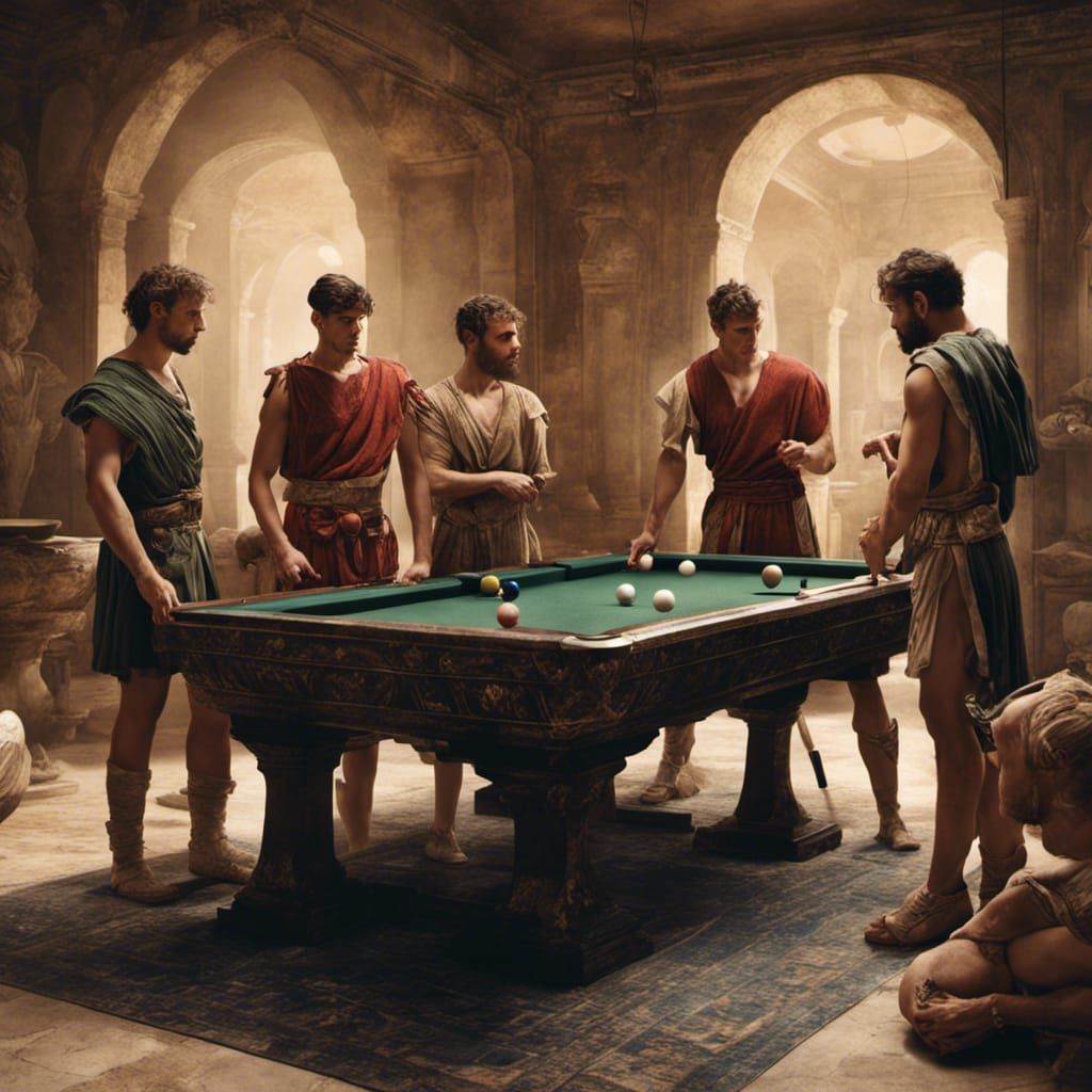 Ancient Roman Guys Playing Pool Progress A - AI Generated Artwork ...