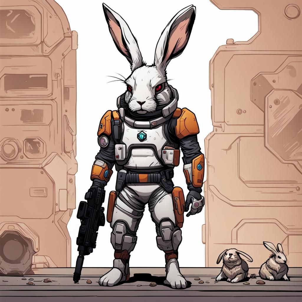 Cyborg rabbit space bounty hunter - AI Generated Artwork - NightCafe ...