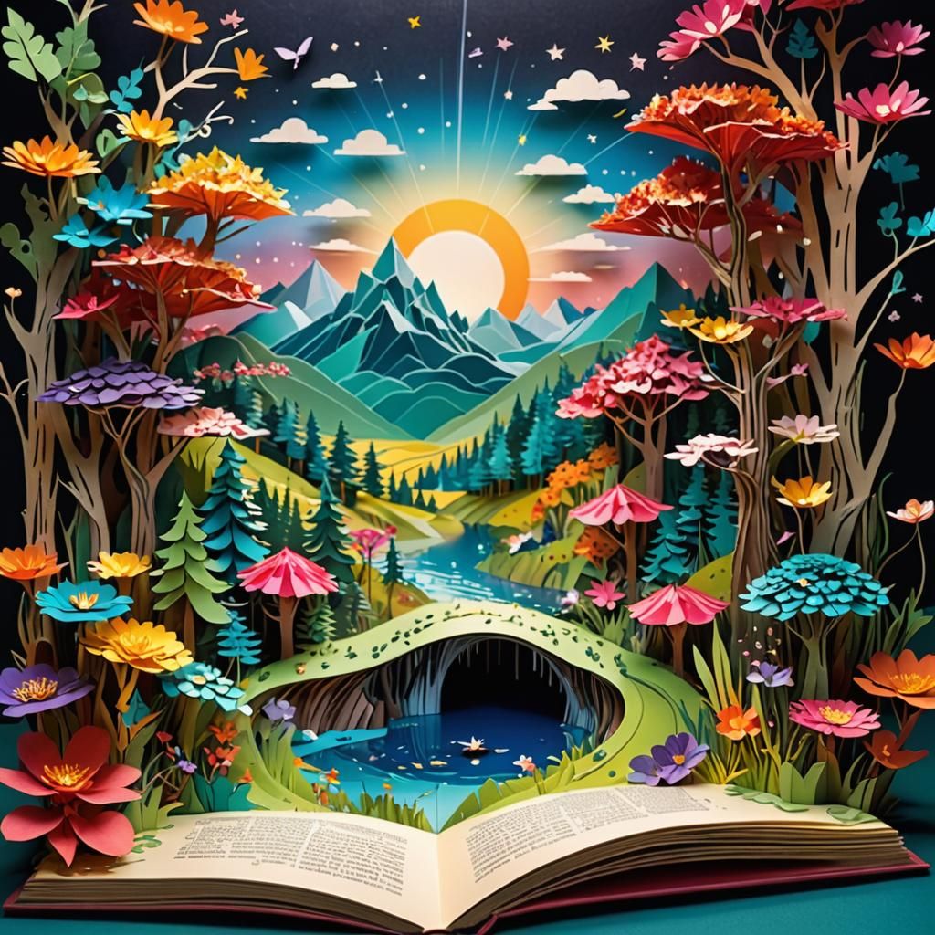 Pop-Up Book Scene in Vibrant Colors - AI Generated Artwork - NightCafe ...