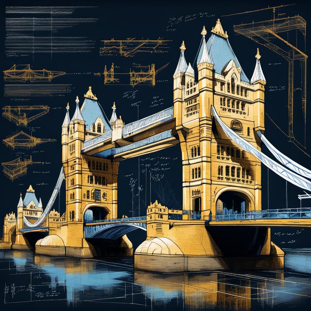 The Blueprint: Tower Bridge - AI Generated Artwork - NightCafe Creator