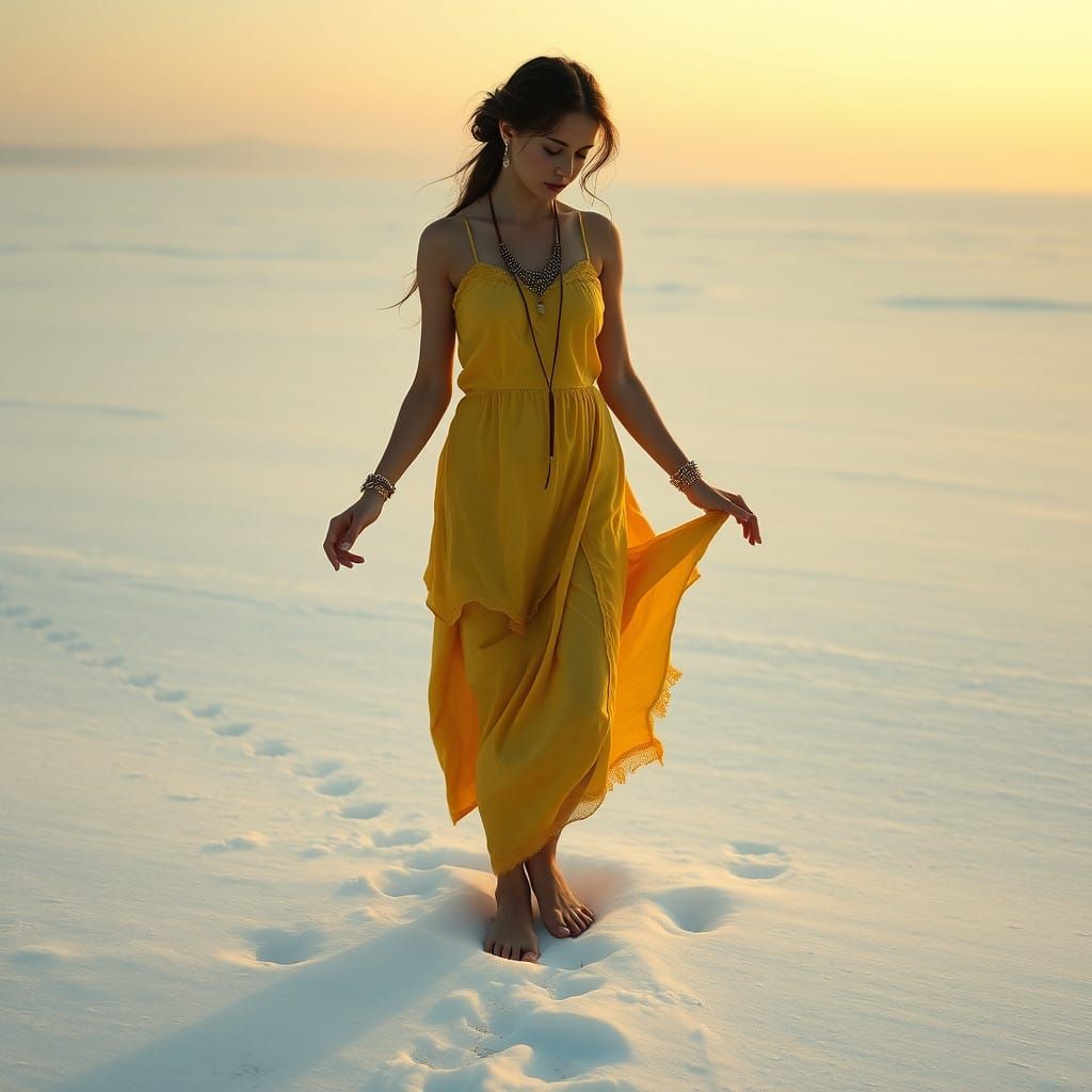 A Broken Ballerina in Winter's Solace - AI Art