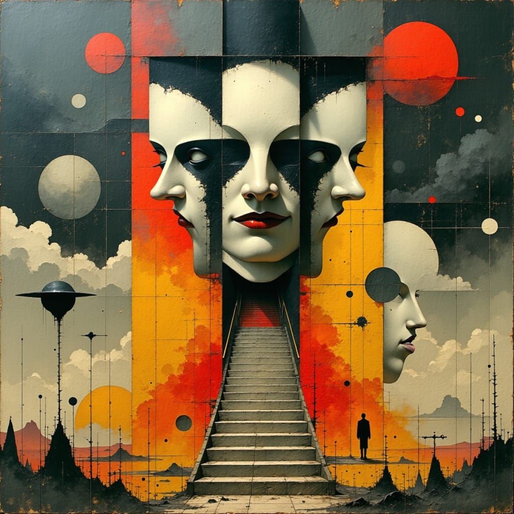 Escher-Inspired Portrait of Big Brother Uncle Sam ... - AI Art