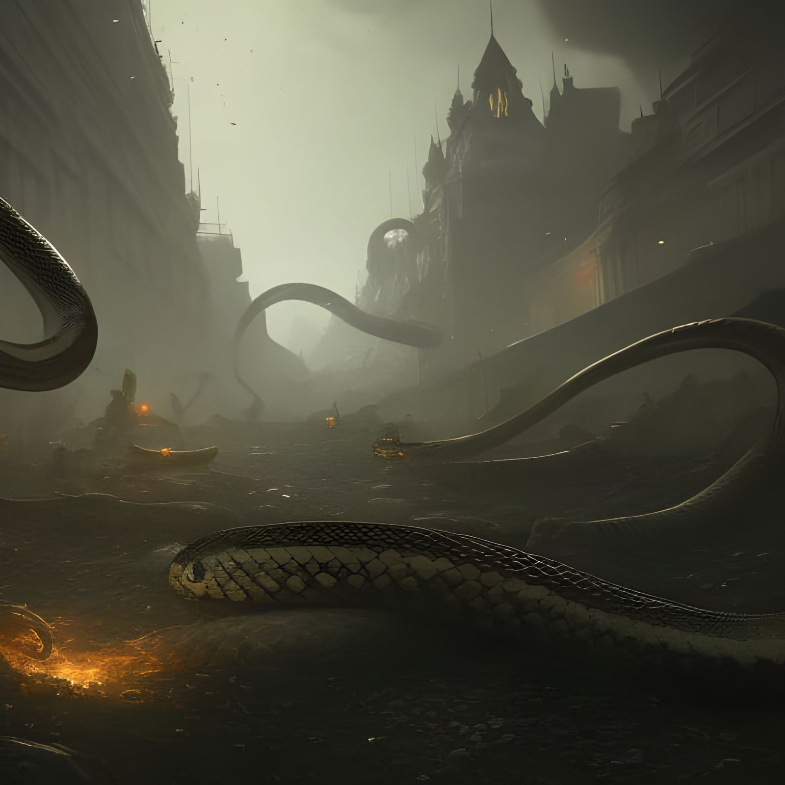 Snakes Take Over the Earth - AI Generated Artwork - NightCafe Creator
